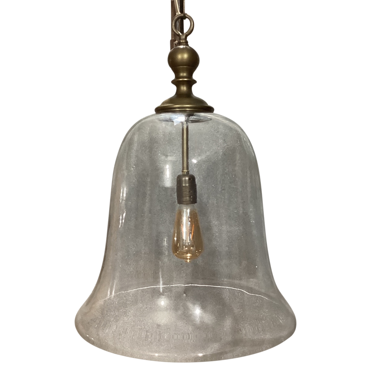 Large clear glass bell shaped pendant lamp - SMITH&SMITH