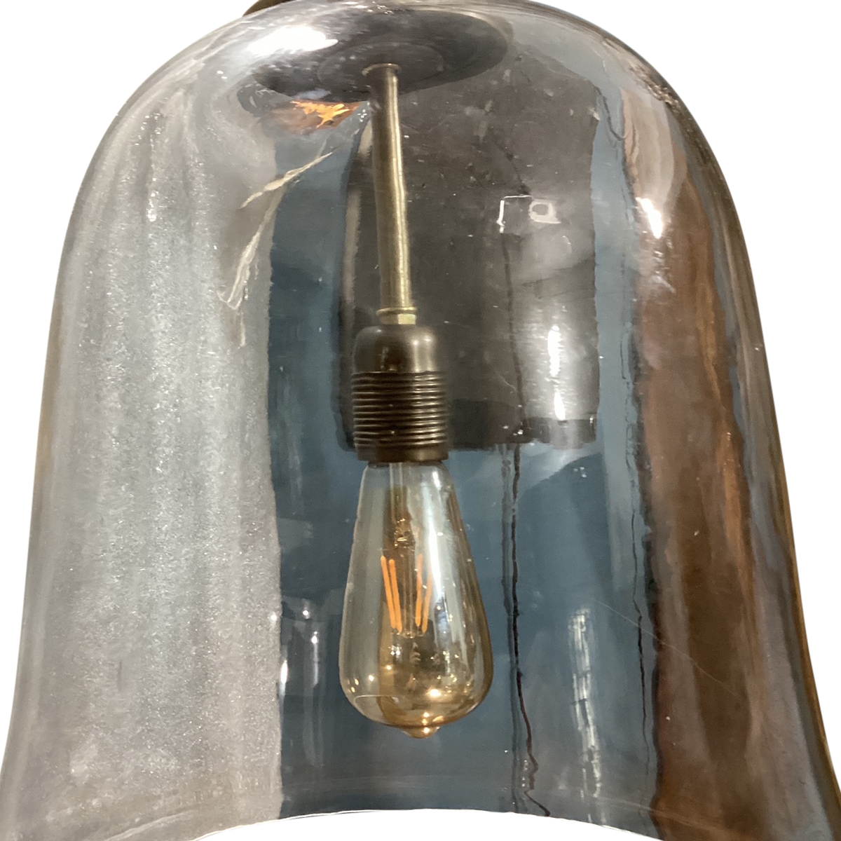 Large clear glass bell shaped pendant lamp - SMITH&SMITH