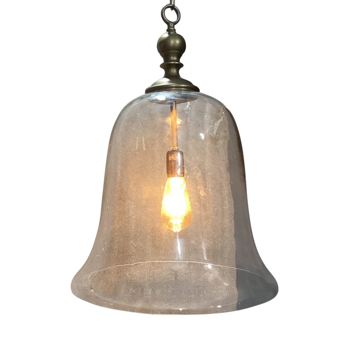 Large clear glass bell shaped pendant lamp - SMITH&SMITH